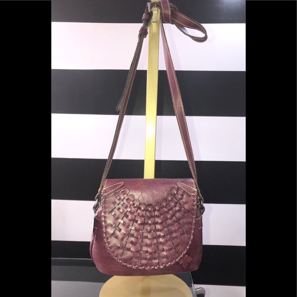 Patricia Nash Plum Italian Leather Puccini Handbags - Gem